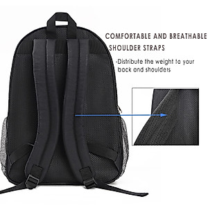 SENYARE Semi-Transparent Mesh Backpack, See Through College Student Backpack for School, Work, Swimming, Beach, Outdoor Sports