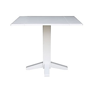 International Concepts 36" Square Dual Drop Leaf Dining Table, White
