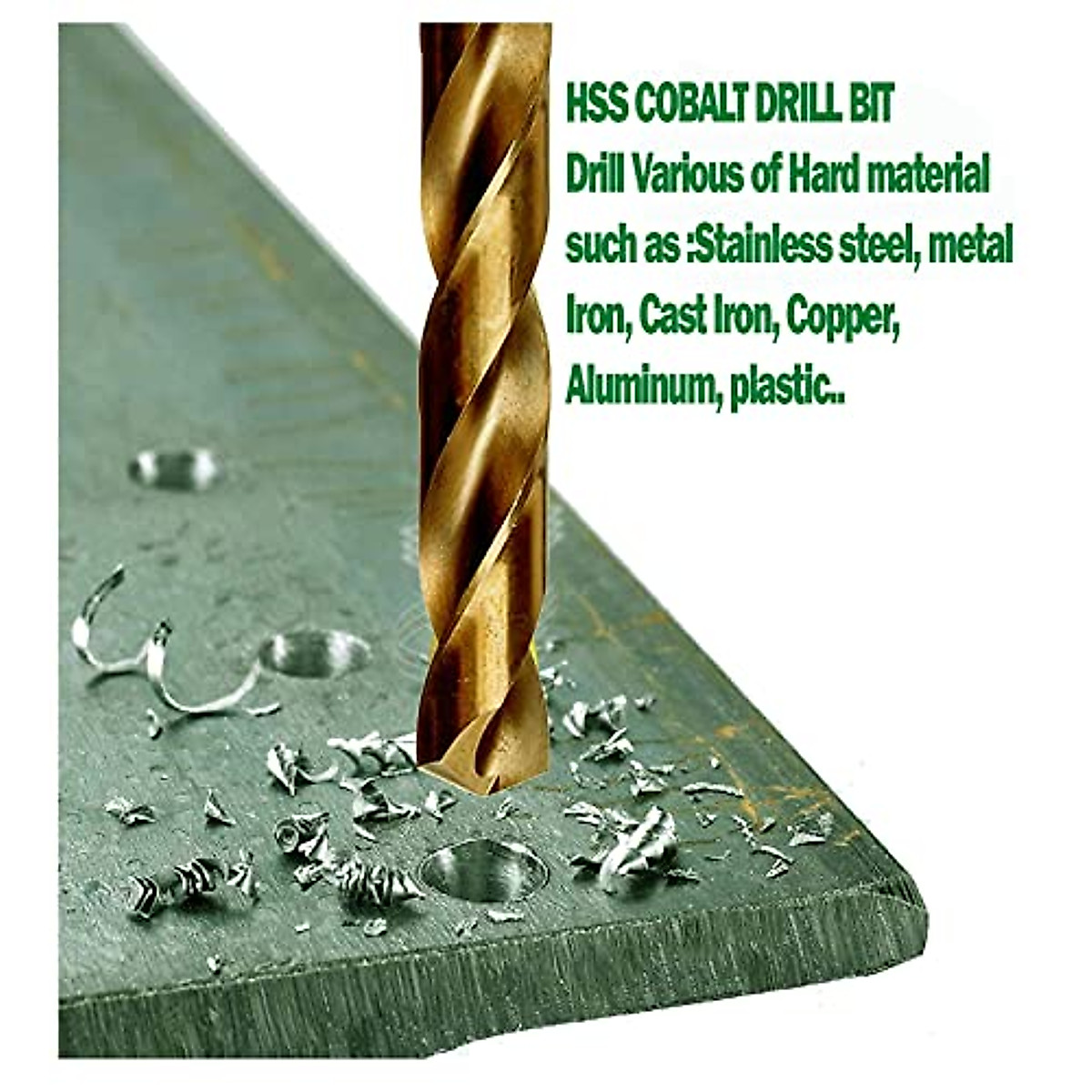 HSS Cobalt Drill Bit Set 9/32 Inch 10Pcs M35 Jobber Length Twist Steel Metal Drill Bits