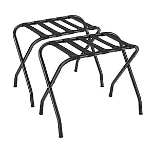 TRAVEL4D 2 Pack Luggage Racks Black Suitcase Stand for Bedroom 2 Foldable Suitcase Holders Heavy Duty Luggage Rack for Guest Room