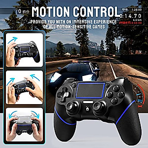 GEOARAL Wireless Controller Compatible with PS4/PC/Slim/Pro with Audio Function and Built-in 6-Axis Gyroscope