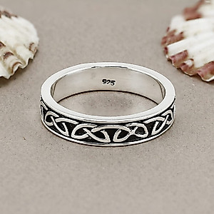 Silver Ring for Women, Celtic Knot Design Ring, Sterling Silver Ring Women, Ring Size 10 Women Sterling Silver
