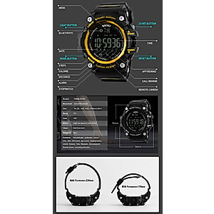 FANMIS Men Multifunction Smart Watch Pedometer Calories Digital Military Sport Watches Bluetooth for Android iPhone Activity Tracker Call Text Notification Monitor