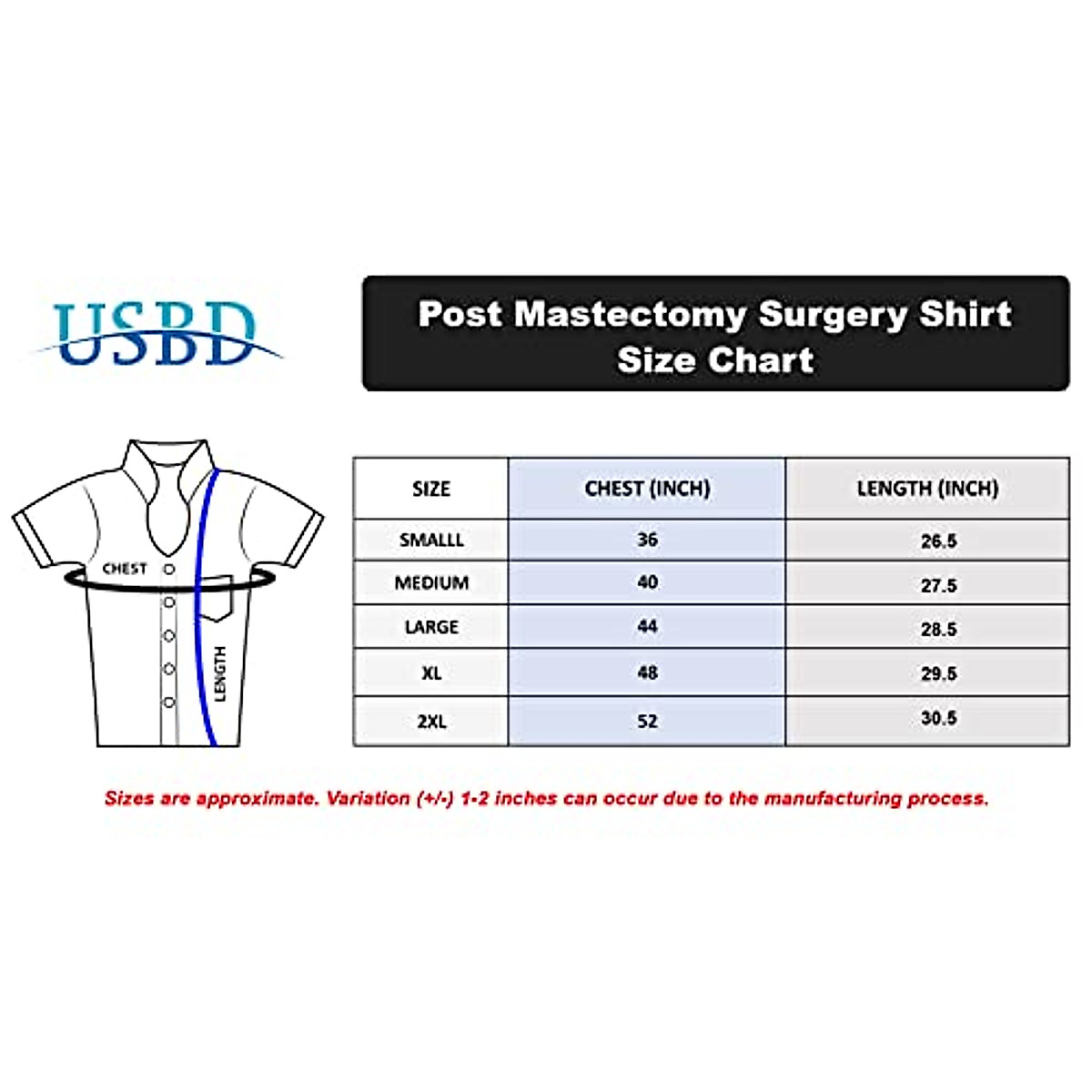 USBD Post Mastectomy Surgery Recovery Shirt Camisole (Pink, Large)