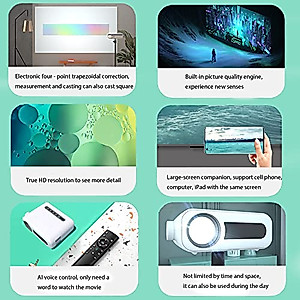 Mini Projector, 1080P HD Portable Projector Outdoor Home Theater Movie Projector with HDMI/USB/SD/AV for iOS/Android/Windows/PS5/Computer/TV (no WiFi)