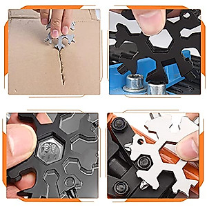 Aitsite 18 in 1 Snowflake Multi Tool Portable Stainless Steel Multi Opener Tool Ideal Gadgets Gift for Travel Camping Adventure Daily Kit with Gift Box