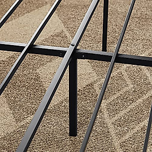 VECELO Full Size Platform Bed Frame with Wood Headboard/Mattress Foundation/Premium Steel Slats Support/No Box Spring Needed,Brown(Industrial)