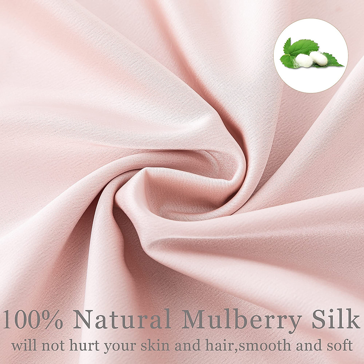 Sutuo Home Silk Pillowcase 2 Pack 100% Mulberry Silk Pillow Cases for Hair and Skin Grade 6A Both Sides 19 Momme Natural Real Silk Zipper Gift Pillow Cover for Girl's Sleep Standard 20"x26" Pale Pink