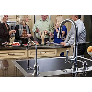 Newport Brass 2470-5103 Jacobean Kitchen Faucet with Metal Lever Handle and Pull, Satin Nickel