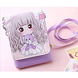 Kids Girls Toddlers Students Lovely Cartoon Mini Shoulder Bags Cross Body Bags Small Key Money Cell Phone Holder Case Purse Wallet Pouches Clutch Handbag