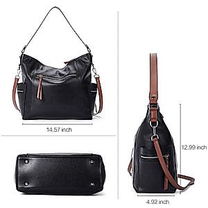 BOSTANTEN Genuine Leather Hobo Handbags bundle Women Leather Wallet