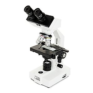Celestron – Celestron Labs – Binocular Head Compound Microscope – 40-2000x Magnification – Adjustable Mechanical Stage – Includes 2 Eyepieces and 10 Prepared Slides