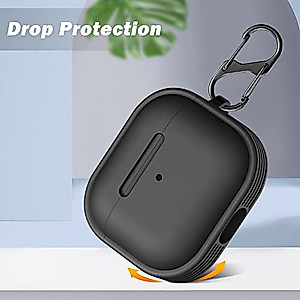 Fintie Case for Airpods 3 (2021), Premium Silicone Shockproof Protective Skin Cover with Keychain [Front LED Visible] for AirPods 3rd Generation (Black)