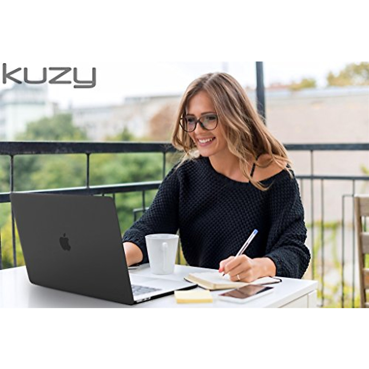 Kuzy Compatible with MacBook Air 13 inch Case 2020 2021 2018 MacBook Air M1 Case Hard Shell MacBook Air 2020 Case Cover A2337 MacBook Air Case A2179 A1932 Laptop Case MacBook Air 13 inch, Black