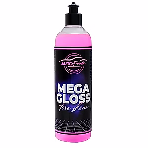 AUTO FANATIC Mega Gloss Tire Shine 16oz - Extra Glossy Car Tire Shine That Works on Rubber, Vinyl & Plastic - Long Lasting Tire Shine Gel That Provides UV Protection and Ultimate Tire Polish Look
