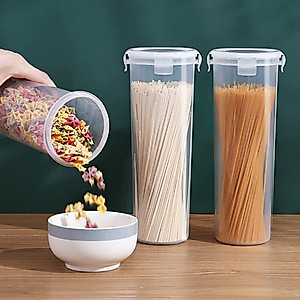 LYUN Canisters Tall Clear Spaghetti Pasta Container Storage with Lid Kitchen Canister Set Multi-Purpose Food Storage Pantry Organization Jars (Color : 4pcs)