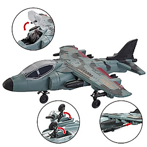 JOYIN Military Toy Set, Airplane, Pretend Play Fighter Jet with Soliders, Army Men Action Figures, Snowmobile, Kayak Boat, Army Toys for Boys Age 4-7, Kids Birthday Easter