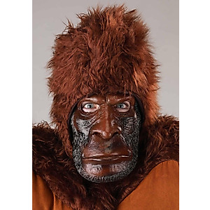 Plus Size Bigfoot Costume | Adult Men's Sasquatch Furry Outfit, Headpiece, Mask, Jumpsuit, Attached Gloves, Shoe Covers 4X Brown