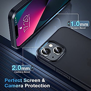 LK [5-in-1] for iPhone 13 Case, 2 Pack Tempered Glass Screen Protector + 2 Packs Lens Protector, Matte-Finish, All-Round Protection, Shockproof, Anti-Scratches Kit for iPhone 13 case