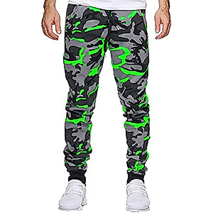 Men's Military Combat Camo Cargo Hiking Pants Chinos Drawstring Army Military Tactical Casual Fishing Hiking Work Trousers