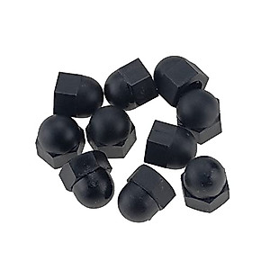10PCS Black M3 M4 M5 M6 M8 M10 M12 Nylon Bolt Nut Dome Protection Caps Covers Exposed Hexagon Plastic Decorative Acorn Cap Nuts (Size: M4, Color: Black)