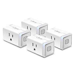 Kasa Smart Plug HS103P4, Smart Home Wi-Fi Outlet Works with Alexa, Echo, Google Home & IFTTT, No Hub Required, Remote Control, 15 Amp, UL Certified, 4-Pack, White