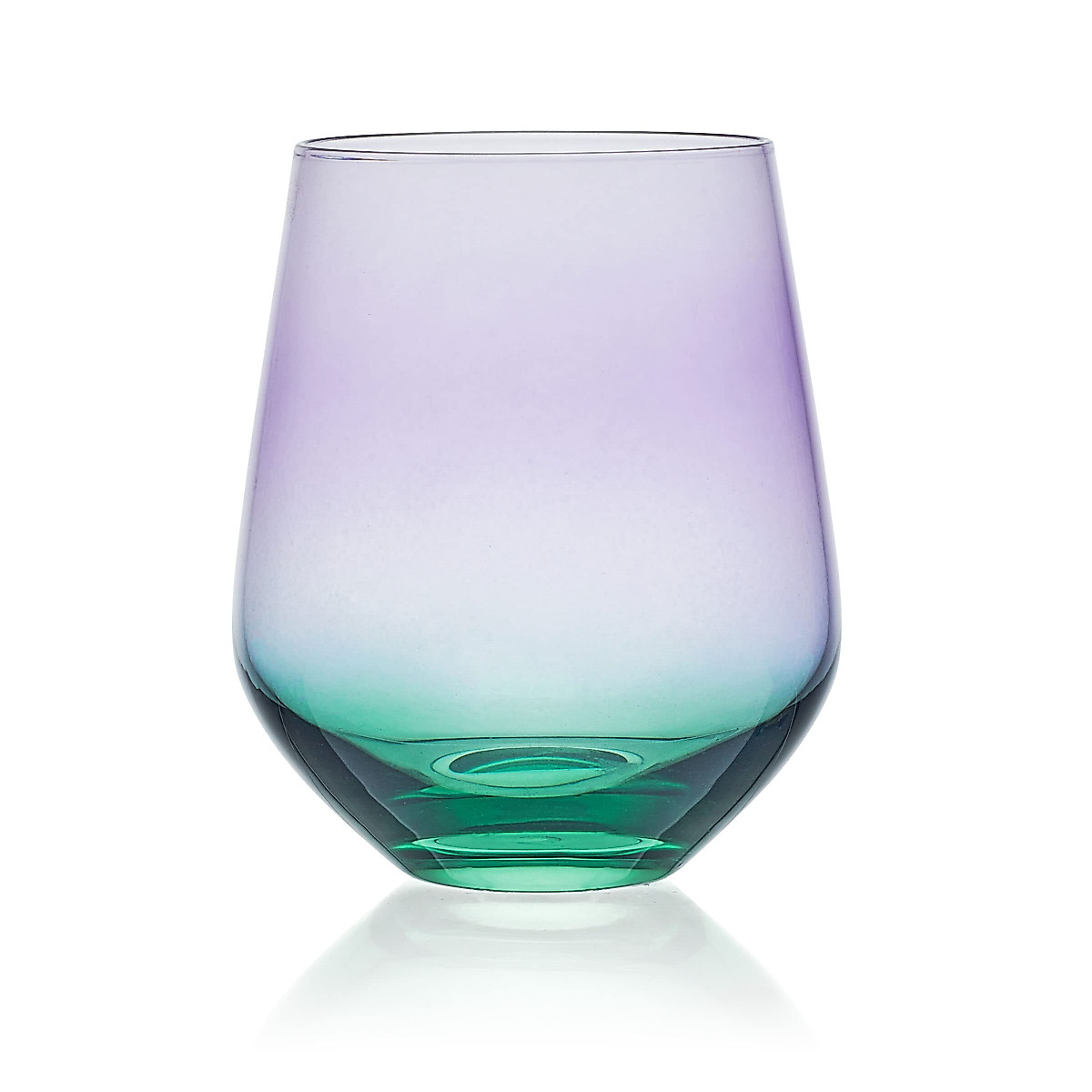 Mikasa Chroma Set of 4 Stemless Wine Glasses, 13 Ounce, Rainbow
