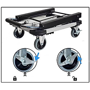 Generic Heavy Duty Flatbed Trolley Foldable Handling Truck Universal Brake Wheel Loading Moving Trolley for Warehouse Use