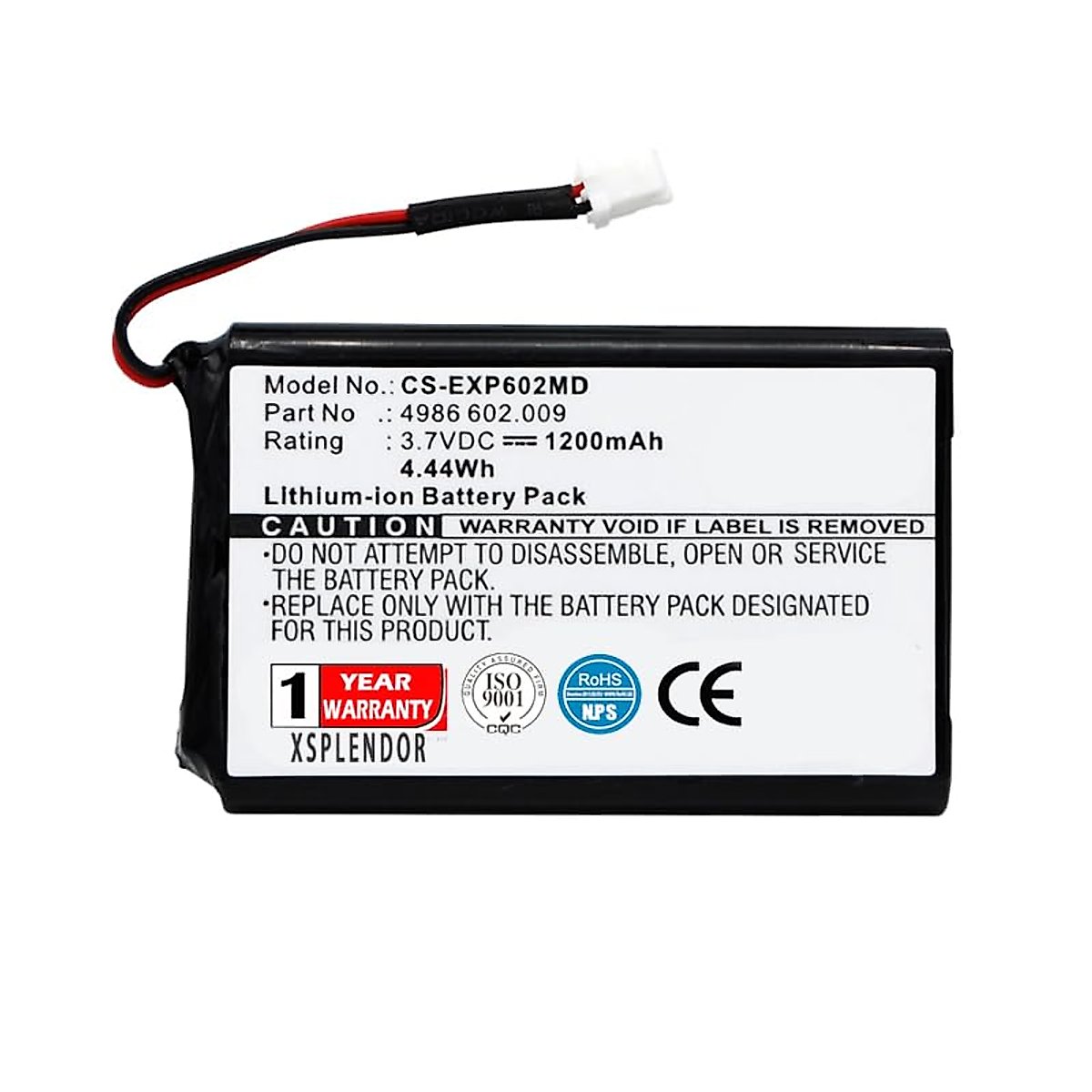 Replacement Battery for EPPENDORF Multipette E3 Multipette E3x Repeater E3 Repeater E3x Stream Xstream Part NO 4986 602.009
