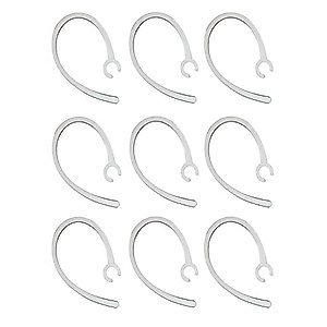 Universal Small Clamp Bluetooth Ear Hook Loop Clip Replacement - Set of 9 Clear