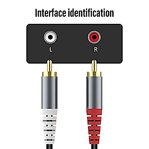 RCA to 3.5mm AUX Cable, (1.5M/4.9Feet) 3.5mm 1/8 to RCA 2-Male Headphone Jack Adapter Y Splitter Premium Stereo Audio Cord for Smartphones, Tablets, HDTV,or MP3 Players, Speakers