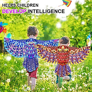 iROLEWIN Bird-Costume-Owl-Wings for Kids Eagle-Parrot Wings Costume as Boys Girls Party Gifts Play Dress Up with Headband Brown