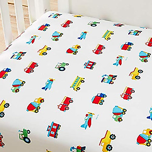 Wildkin Kids 100% Cotton Fitted Crib Sheet for Boys and Girls, Crib Sheets Measures 52 x 28 x 8 Inches, Kids Crib Sheets with Super Soft and Breathable Material (Trains, Planes, and Trucks)