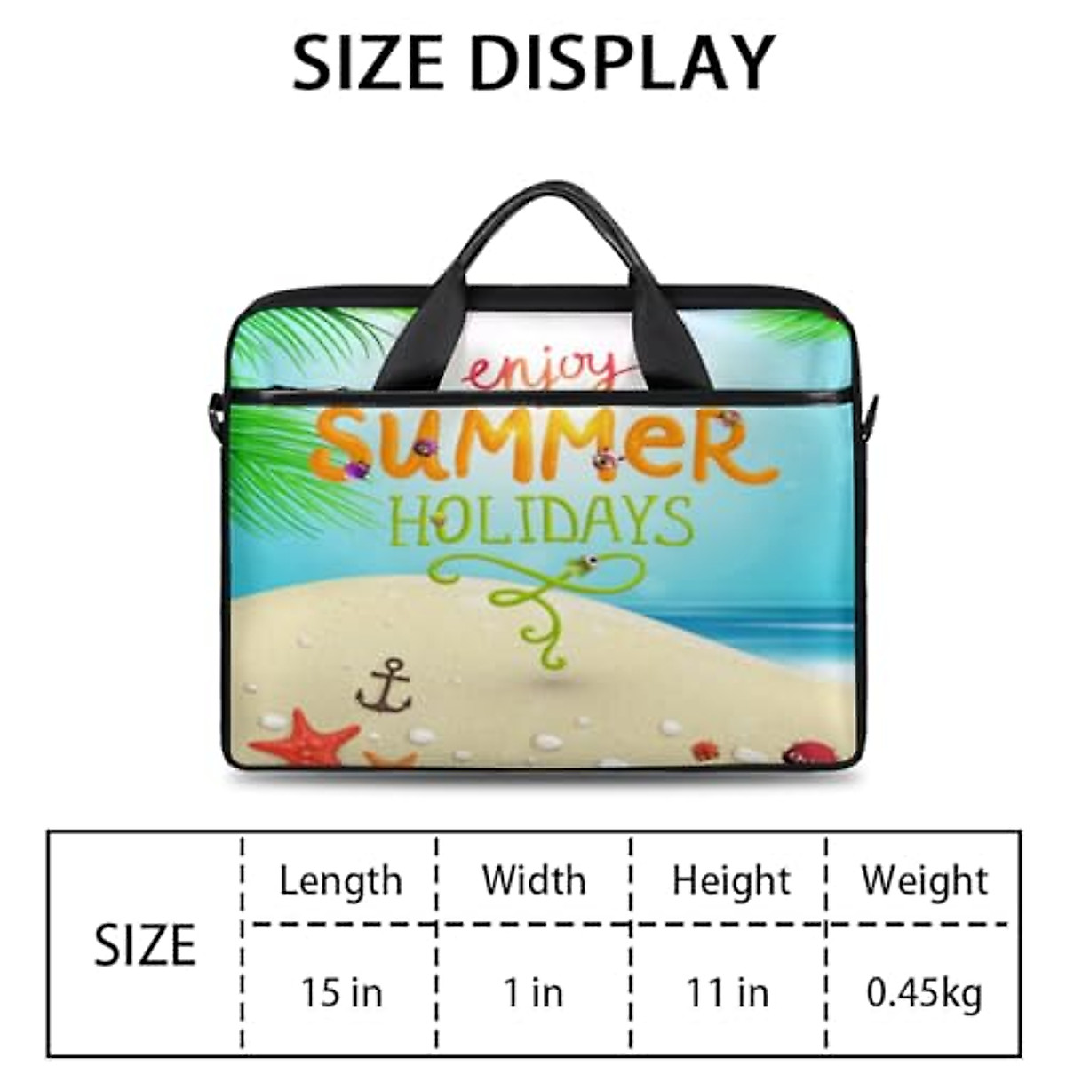 Enjoy Summer Laptop Computer Bag Waterproof Shoulder Messenger Bag 13-15 inch Durable Laptop Tote Bag with Shoulder Strap Handle Lightweight Crossbody Briefcase