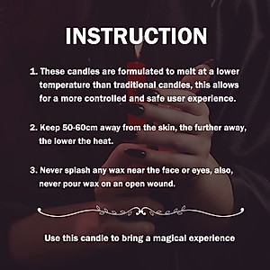 WEIHAI Low Temperature Candles, Wax Play Candles, Romantic Dripping Candle for Valentines, Couples, Weddings, Home Decor-2Pack, Black and Red