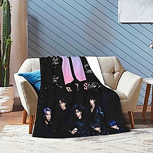 Plush Throw Flannel Blanket Home Furnishing Blanket Sofa Blanket Ultra Bedding Throws for Traveling Camping Gift 60'' x 50'' -1