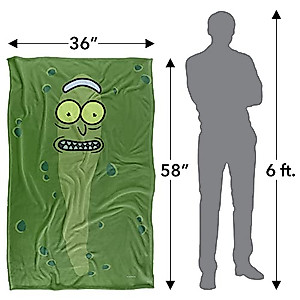 Rick and Morty Pickle Rick Silky Touch Super Soft Throw Blanket 36" x 58",Multi