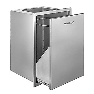 RYFT 19.7W x 26.5H Inch Outdoor Kitchen Trash Drawer with 11.8 Inch Trash Bag Ring,Stainless Steel Outdoor Kitchen Drawers for Outdoor Kitchen,BBQ Island