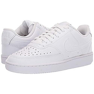 Nike Women's Court Vision Low Sneaker, White/White-White, 8.5 Regular US