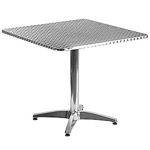 Flash Furniture Mellie 31.5'' Square Aluminum Indoor-Outdoor Table with Base