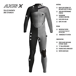 XCEL Mens Axis X 3/2mm Fullsuit (Black '20, XLarge)