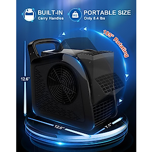 LZLXXLZL Air Mover Blower Fan - High Velocity Utility Fan for Drying, Cooling, Ventilating and Exhausting, Pivoting Floor Fans with 3 Speeds for Home Use and Job Site, 2 Outlets, 355CFM, Black