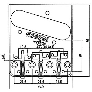 Wilkinson WTB Brass Compensated 3-Saddle Telecaster Bridge for Tele Eelectric Guitar, Chrome