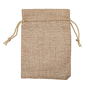 Juvale Burlap Drawstring Bags for Rustic Wedding Party Favors, Birthday (3.7 x 5.5 In, 100 Pack)