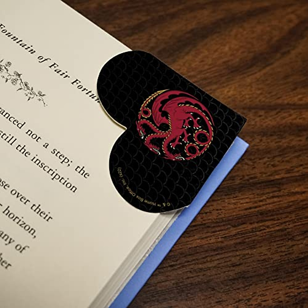 House of The Dragon Targaryen Sigil Scales Heart Faux Leather Bookmark - Set of 2
