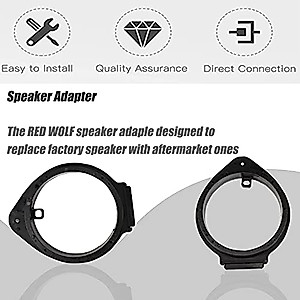 RED WOLF Front/Rear Door 6.5" Inch Aftermarket Speaker Update Install Speaker Adapter Bracket Spacers for Chevrolet 2006-2021, GMC 2006-2020, Some Cadillac, Buick, Pontiac