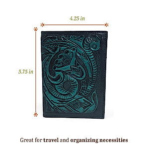 Mauzari Leather Passport Holder for Men and Women — Travel Wallet with Floral and Paisley Designs