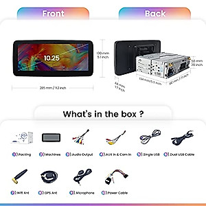 Dasaita 10.25'' Android Car Stereo Single 1 Din Radio GPS DSP IPS Carplay Android Auto (Rotatable & Detachable)