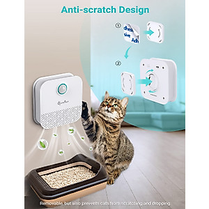 DownyPaws Cat Litter Deodorizer, Rechargeable 4000 mAh Odor Eliminator Cat Litter Box, Dust-Free, 14-Day Battery Life, No Consumables