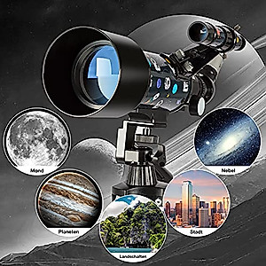 FREE SOLDIER Telescopes for Kids and Adults Astronomy, 70mm Aperture and 400mm Focal Length Professional Astronomy Telescope for Beginners with Smartphone Adapter Carry Bag Adjustable Tripod